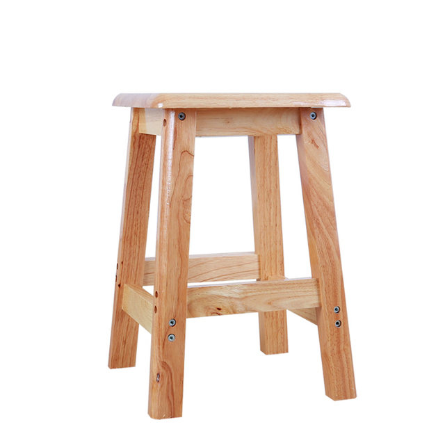 Solid wood square stool wood stool thickened and reinforced household ...