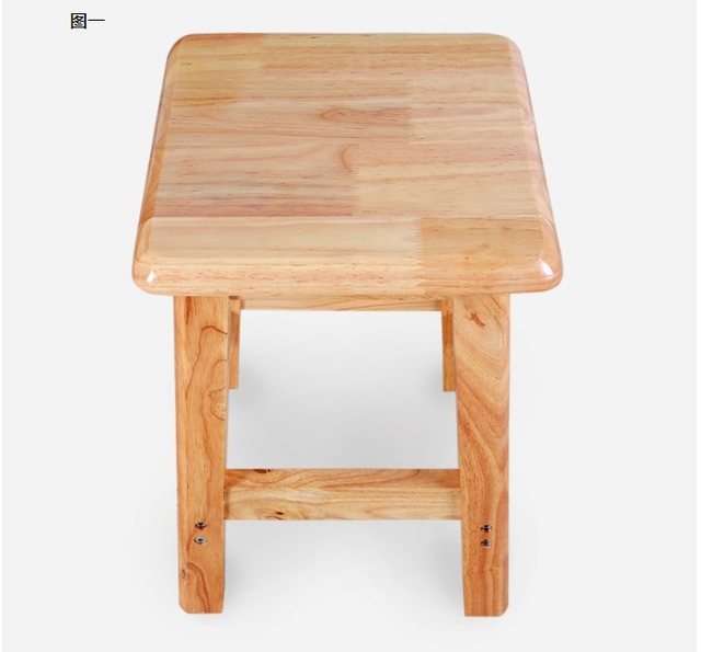 Solid wood square stool wood stool thickened and reinforced household ...