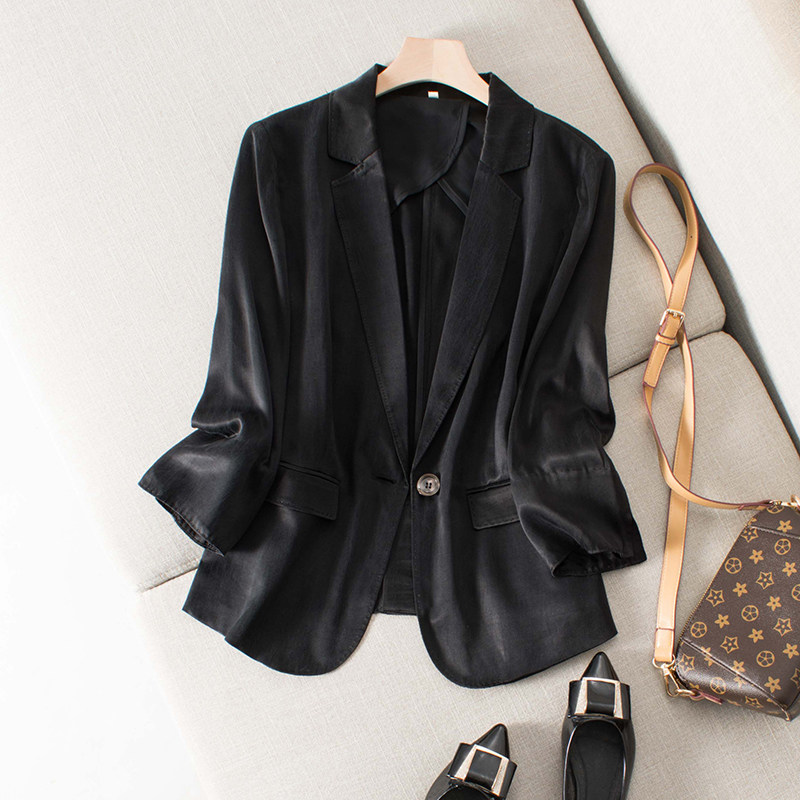 Mo Cui color caramel color spring and summer silk sat satin matte ...