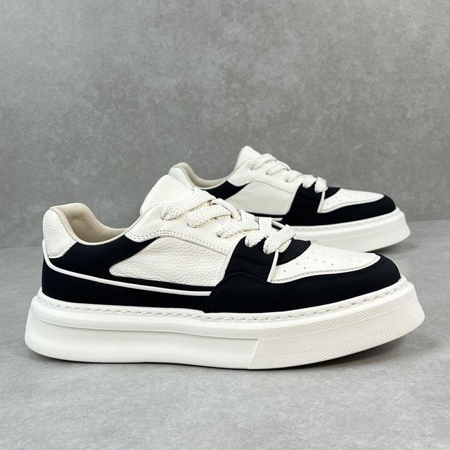 Men's shoes niche black and white panda -colored sports tide shoes 2024 ...