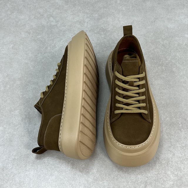 American retro round head casual shoes men 2024 autumn new niche thick ...