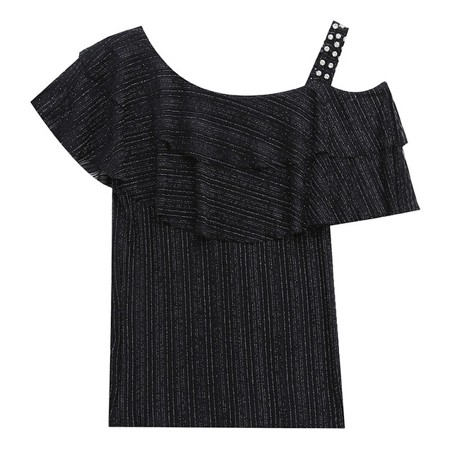 2024 summer new style sexy off-shoulder T-shirt women's short-sleeved ...