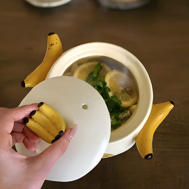 Zeten’s soup pot with lid cute banana super cute clay pot rice boiled ...