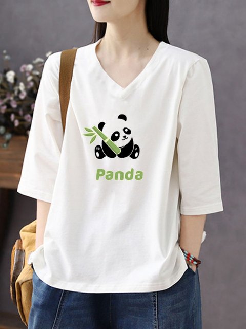 Foreign trade counters with new spring and autumn fashion printed V ...