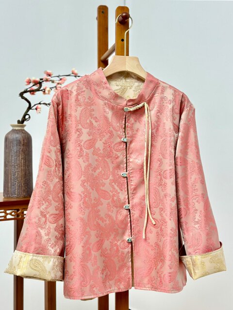 New Chinese-Style Women's Tops with a National Flair, High-End Satin ...