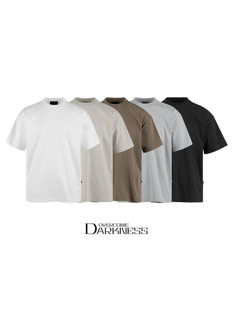 OD/DARKNESS basic round neck solid color casual heavyweight 270g cotton antibacterial base inner ...