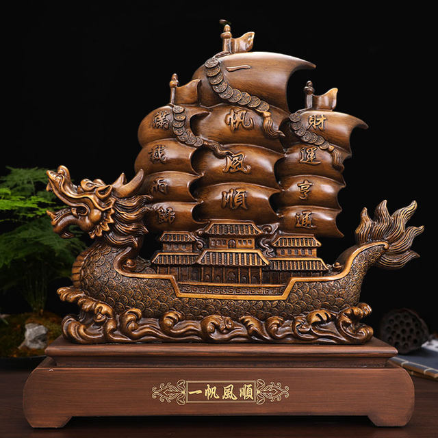 Smooth sailing sailboat ornaments lucky dragon boat crafts office table ...
