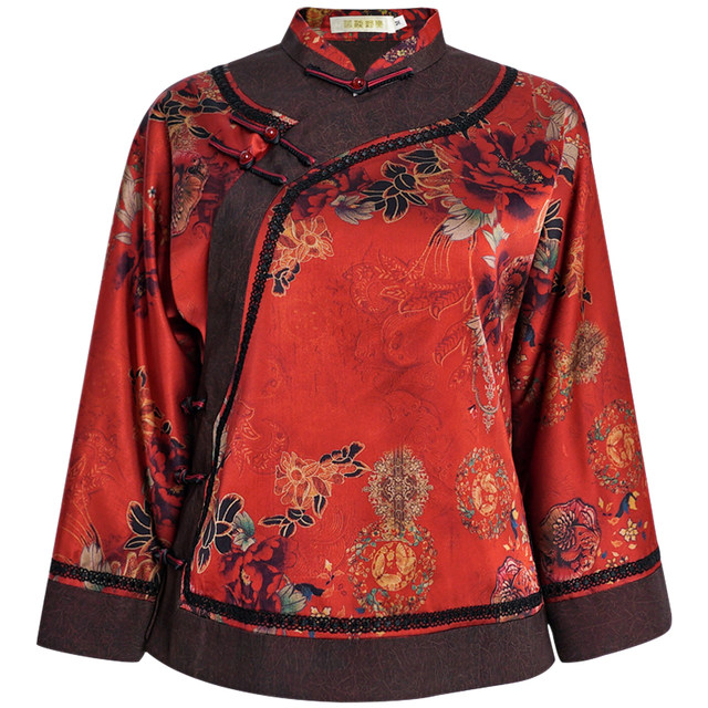 Chinese classic national style retro Tang suit women's tops autumn and ...