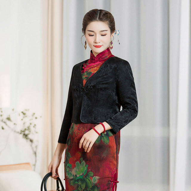 Chinese classic cheongsam jacket autumn and winter new daily improved ...