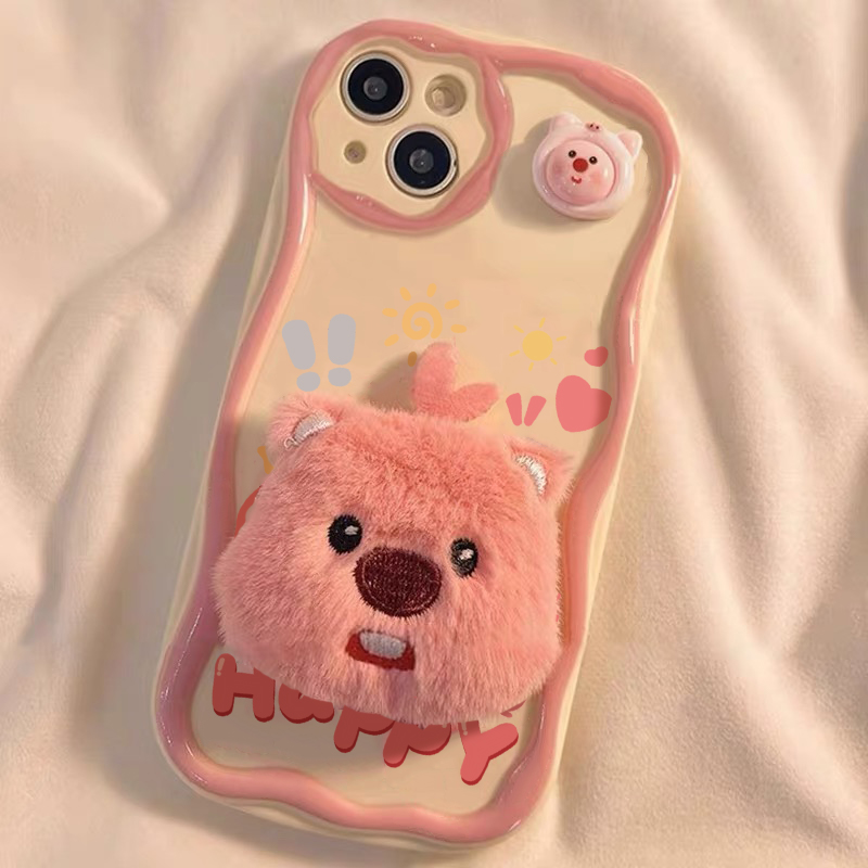 Ins style cute cartoon plush Ruby stand suitable for Apple 15promax mobile phone case ...