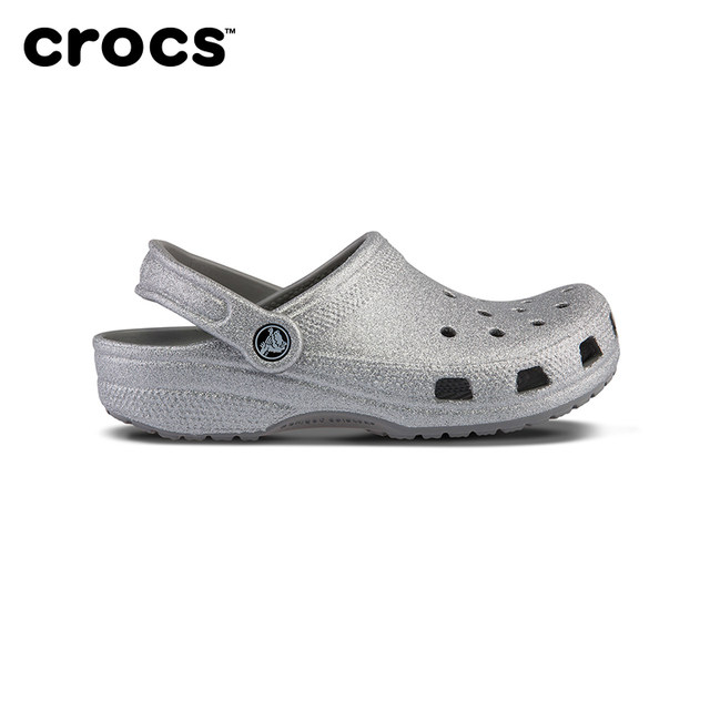 Crocs women's Crocs classic shiny Crocs casual flat shoes beach shoes ...