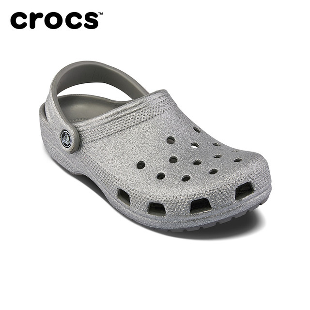 Crocs women's Crocs classic shiny Crocs casual flat shoes beach shoes ...