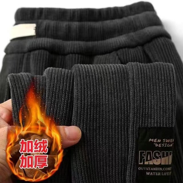 Clear warehouse leaky core velvet sports casual pants men 2024 new ...