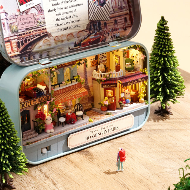 diy baby house handmade house retro mini scene box theater street scene ...