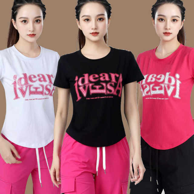 Square dance clothing new short-sleeved summer high elastic T-shirt ...