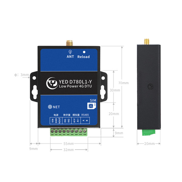 4G low-power DTU module current and voltage digital input detection IoT control RS485 gateway RTU