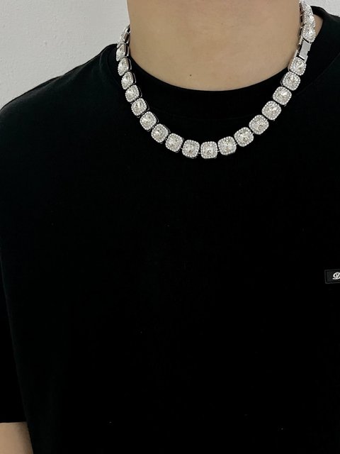 European and American INS full diamond rock sugar necklace American ...