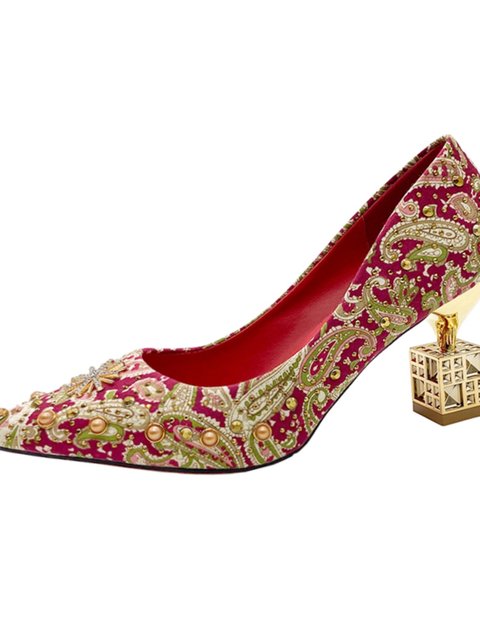 Xiuhe suit red wedding shoes bride shoes women's spring 2025 new ...