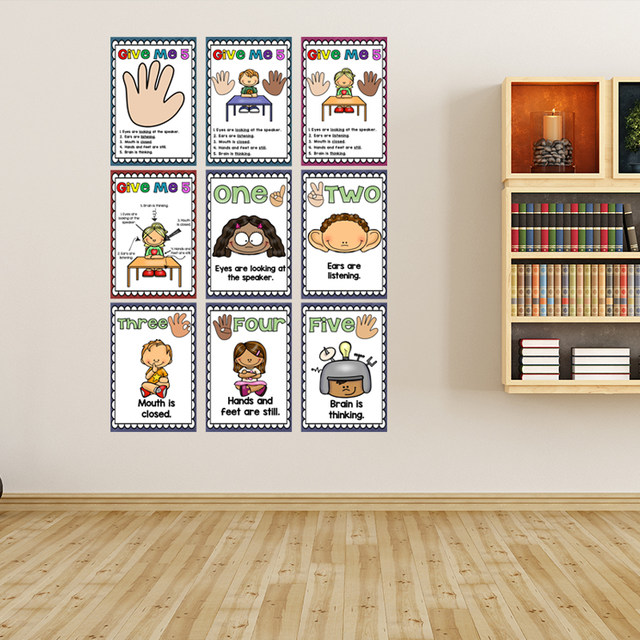 Classroom management English poster wall decoration post layout ...