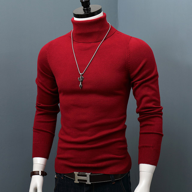 Turtleneck Cashmere Sweater Men's Sweater Autumn and Winter Thick Loose ...