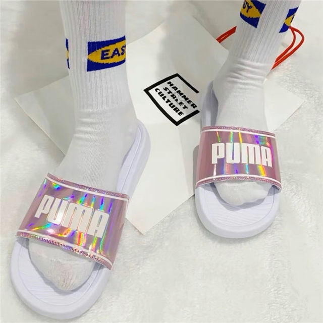 PUMA pink white black laser colorful sports beach slippers for men and ...