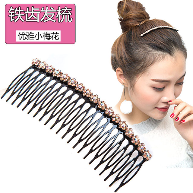 Metal comb hair bangs comb rhinestone hair comb pressure hairpin iron ...