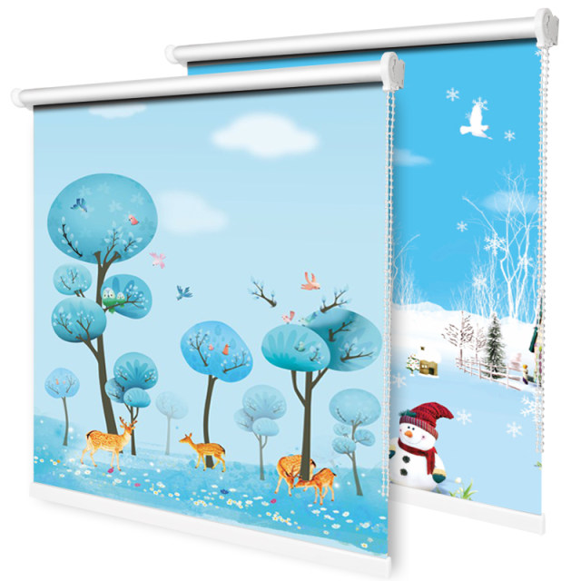Finished simple curtain sunshade hand-operated lifting kitchen bathroom ...
