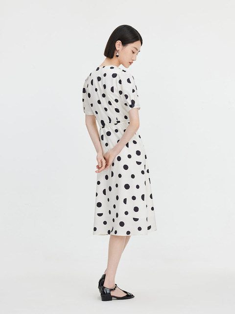 Naivee Summer Print V-Neck skirt Long Intellectual Outfit Waist ...