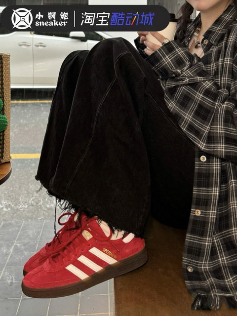 Adidas Handball Spezial Red men and women couples low-top casual genre ...