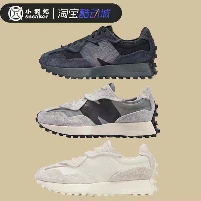 NewBalanceNB23 new 327 series black and white men's and women's shoes ...