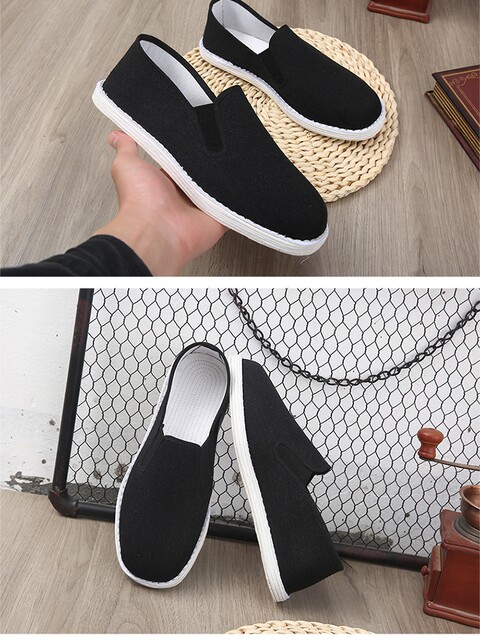 Old Beijing cloth shoes men's laminated sole men's canvas shoes pure ...