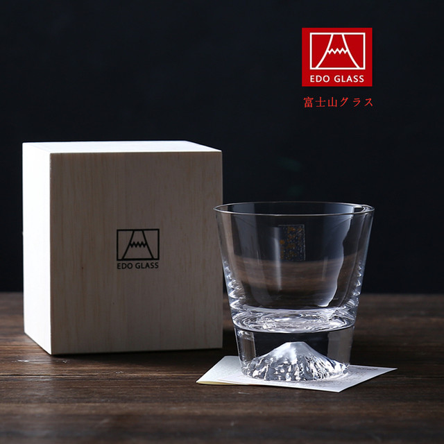 Spot Japanese imported Mount Fuji cup Edo Glass handmade glass water ...