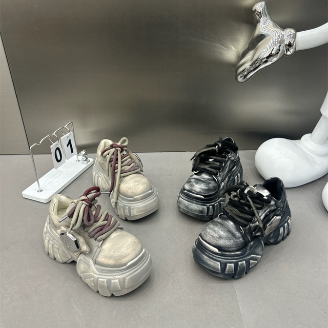 European goods rubbing color fashion and casual shoes female thick ...