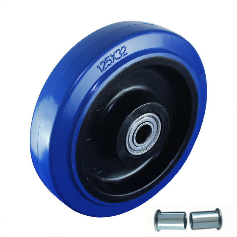 Blue Rubber Silent Caster Wheel for Trolley Shelf - Various Sizes Available
