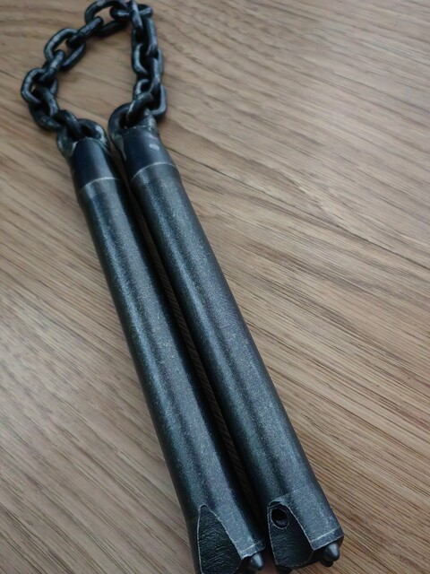 Purely handmade tungsten steel nunchucks, two-section sticks, manganese ...