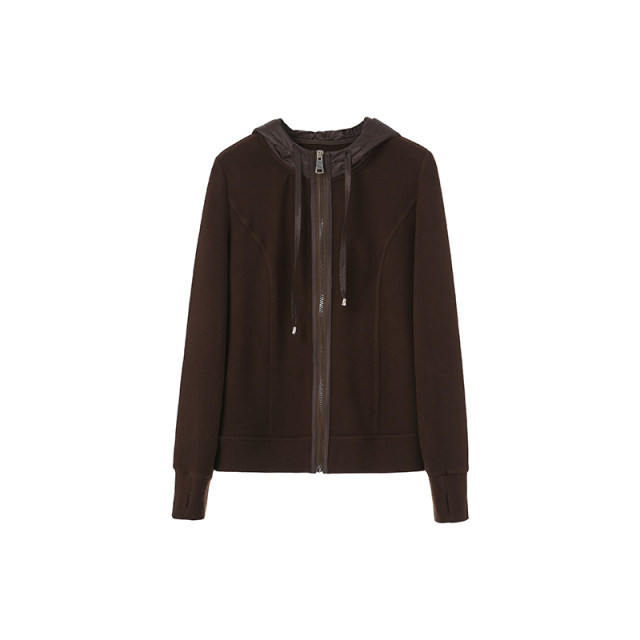Mr. Li Zimu's hooded zipper warm pure color jacket 2024 autumn and ...