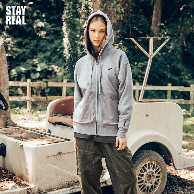 STAYREAL trendy brand cotton hooded jacket American retro street ...