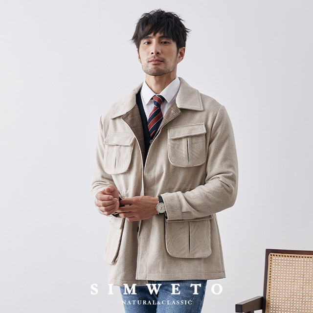 American spring and summer new men's slim retro jacket cotton jacket ...