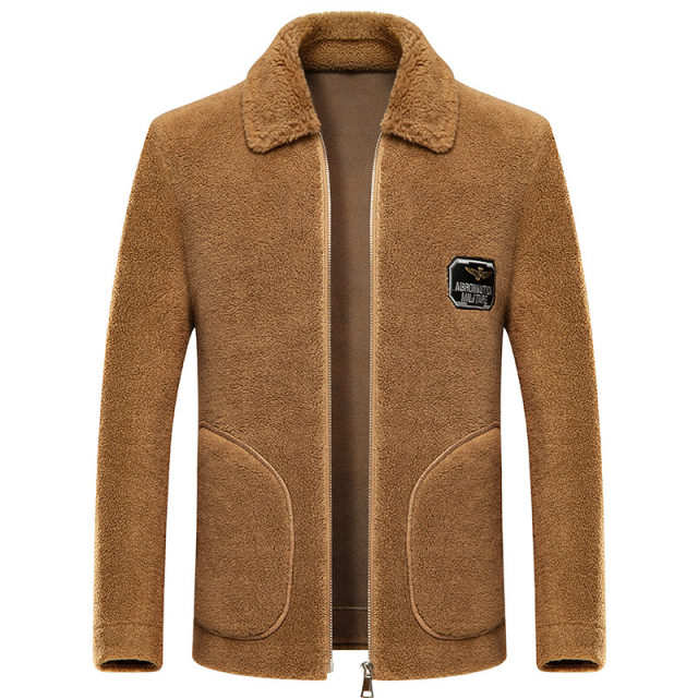 Autumn and winter sheep wool jacket, sheep shearling fur integrated fur ...