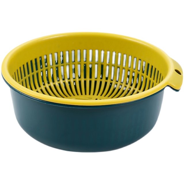 Double-layer hollow fruit basin washing fruit drain basket household ...