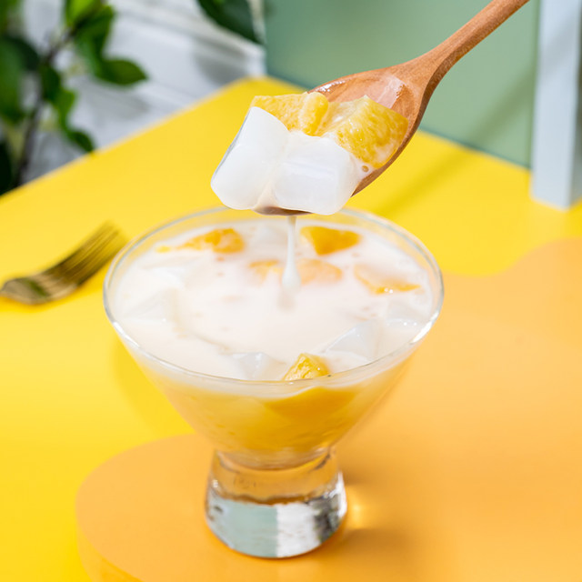 Linjiapuzi yogurt yellow peach sago 312g*5 small milk peach canned snacks and desserts