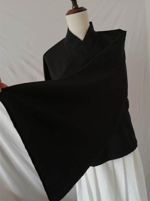 Wide sleeves cross-neck top robe with Hanfu mid-summer black and white ...