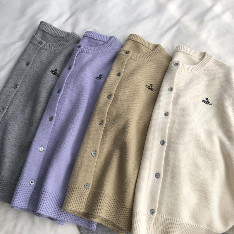 Chic Planet Small Embroidery Early Spring Round Neck Versatile Knitted ...