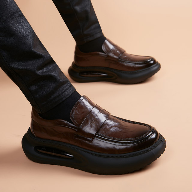New summer style air cushion soft bottom business leather shoes for men ...