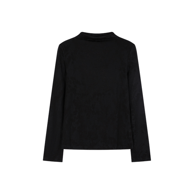 Mohan Yimei texture elegant jacquard knitted cigarette collar bottoming ...