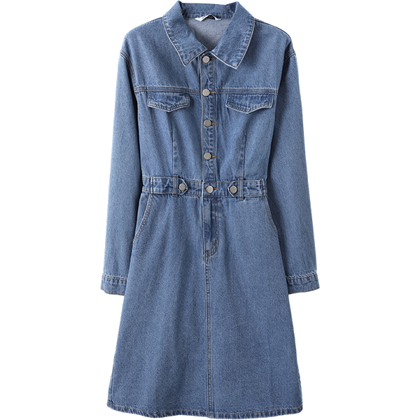 Mohan Yimei's design waist slimming denim dress spring waist slimming ...