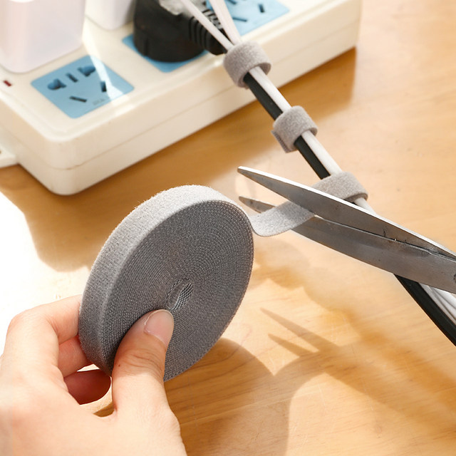 Data line storage artifact Velcro cable tie organizer computer harness ...