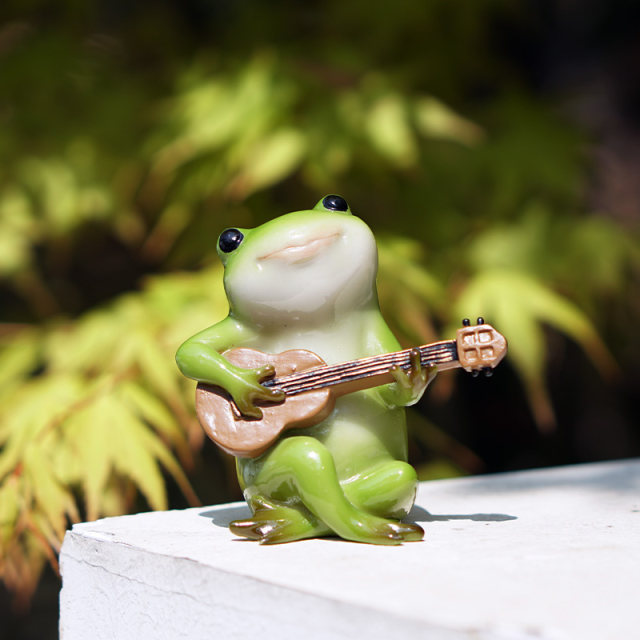 Outdoor frog ornaments garden courtyard micro landscape potted ...