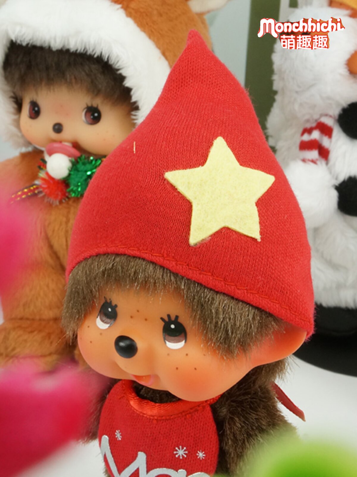 Monchhichi Christmas Doll - Santa, Snowman & Reindeer Pendants
