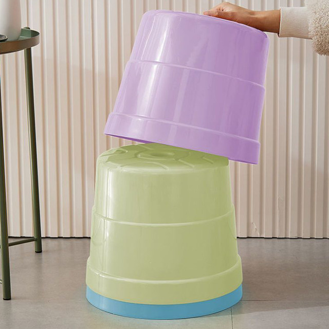 Small stool plastic bench household adult stool round stool thick anti ...